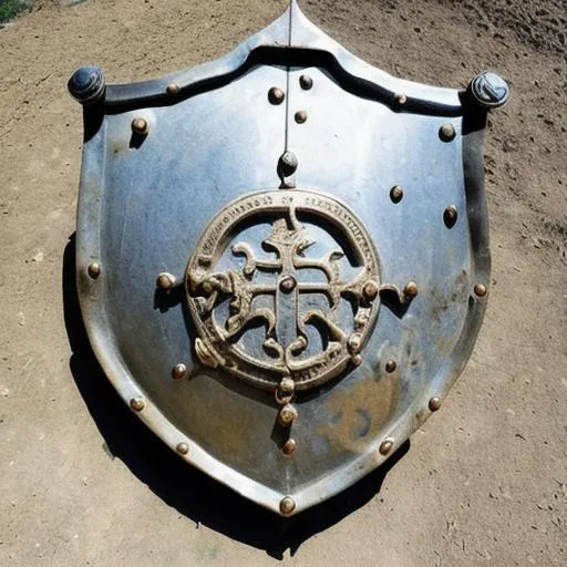 5th century, Anglo-Saxon sword and shield used in ba...