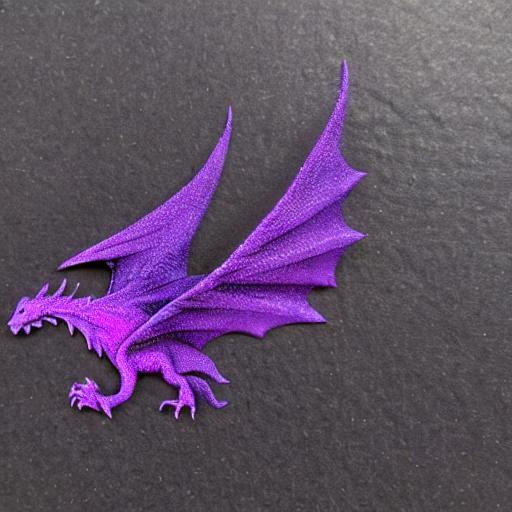 dragon dark scales purple wings purple horns night