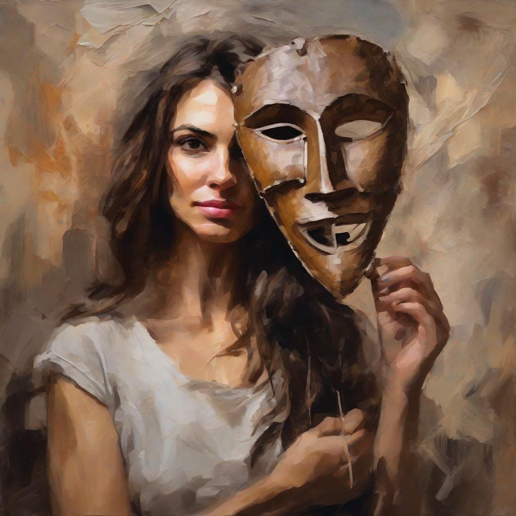 oil paint head shoulders woman Visible strokes,rough...