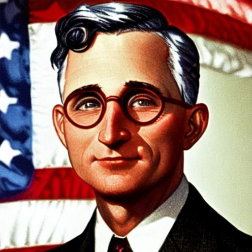 a zoomed in picture on Harry S Truman. He is a super... | OpenArt