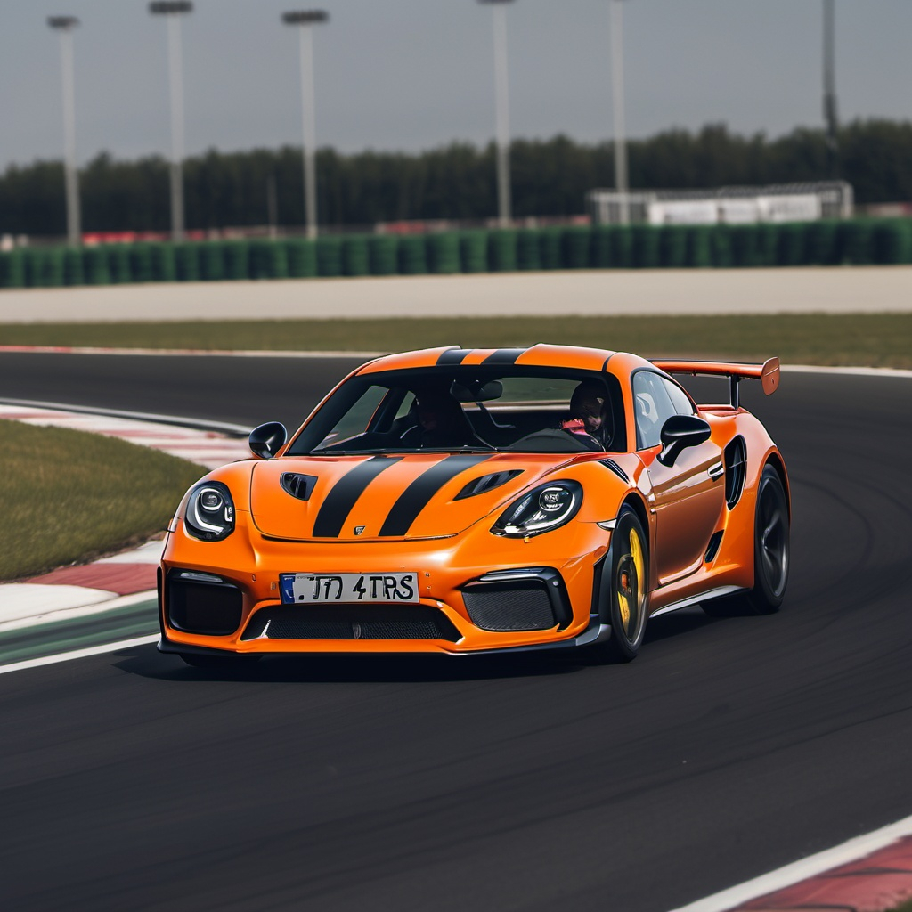 718 GT4 RS with driver on the track