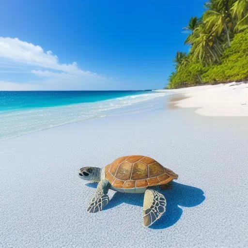 Breathtakingly beautiful image of baby turtles on a... | OpenArt