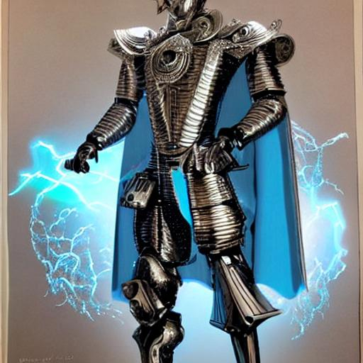 Ultrarealistic 4d painting of the grand robot king....