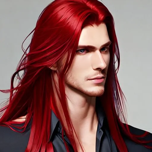 Male short side swept black hair with purple highlig... | OpenArt