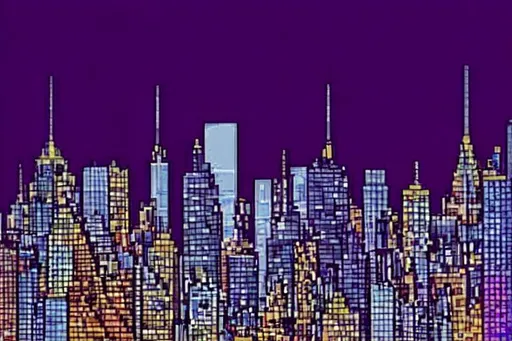 Draw that city picture like pixel art