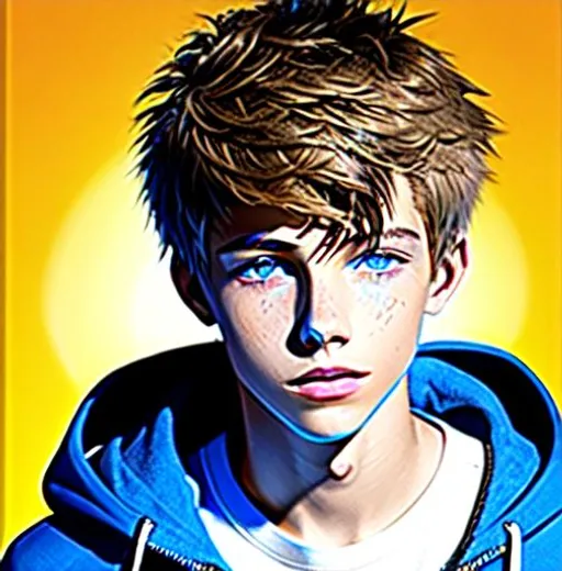 Concept art, digital brush, Beautiful young teen boy... | OpenArt