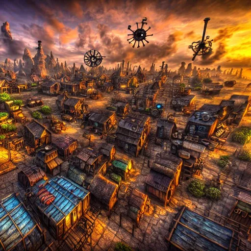 steampunk city 8k HDR | OpenArt