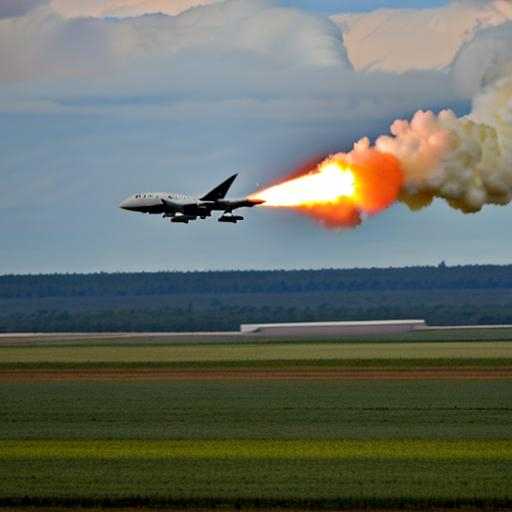 Vladimir Putin riding a nuclear missile in the air | OpenArt