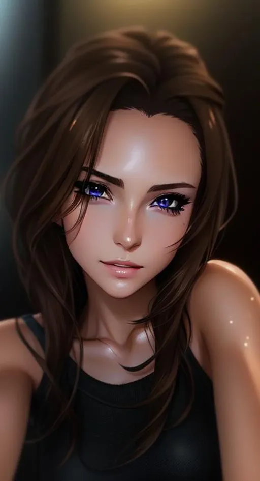 Semi Realistic Anime Girl Skin Highlights Hair Hig Openart
