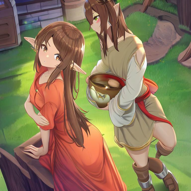 brown hair and brown eyes with elf ears | OpenArt