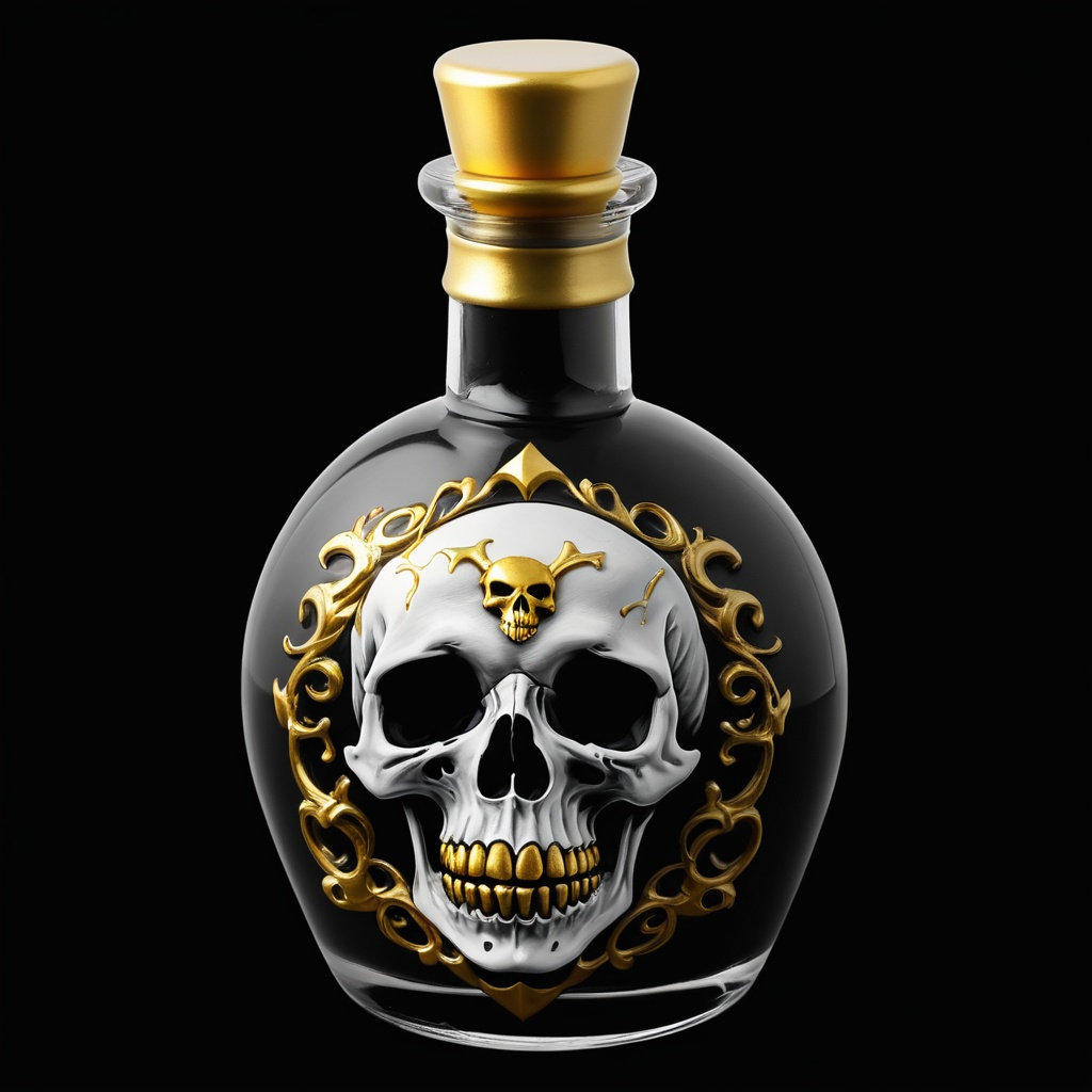 kill undead potion, in black and gold