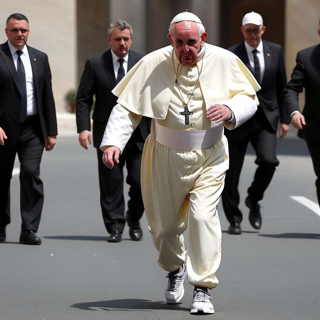 The pope in a jogging suit