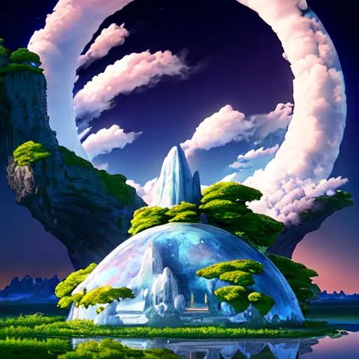 dreamy photograph of an azure alien home, alien flor... | OpenArt