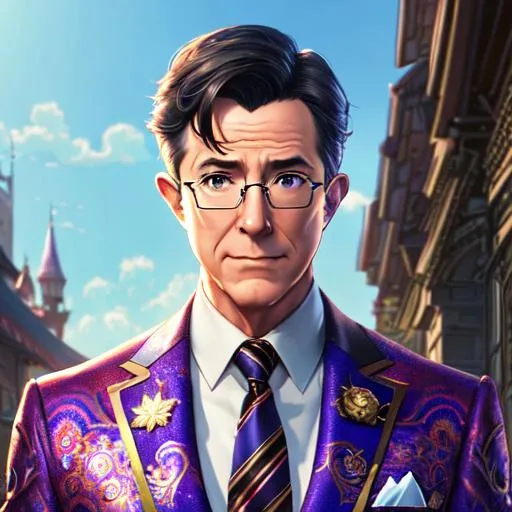 64K, centered position Full body of Stephen Colbert,... | OpenArt