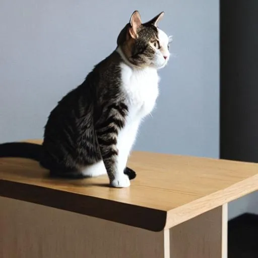 A cat sitting on a table | OpenArt