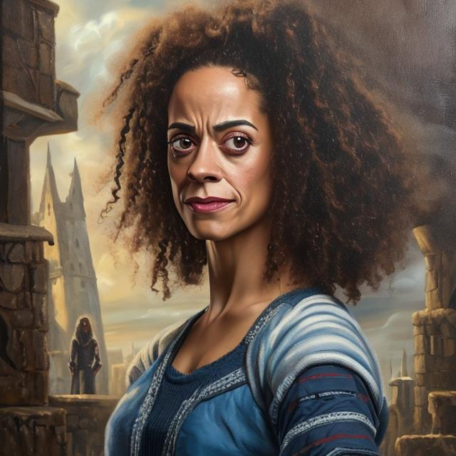 oil painting of Bill Potts from Doctor Who in mediev...