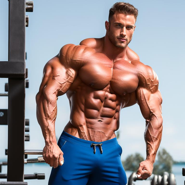 giant bodybuilder muscular male