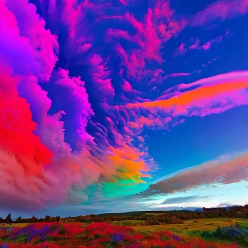 colourful cloud. vivid colours. over colourful lands...