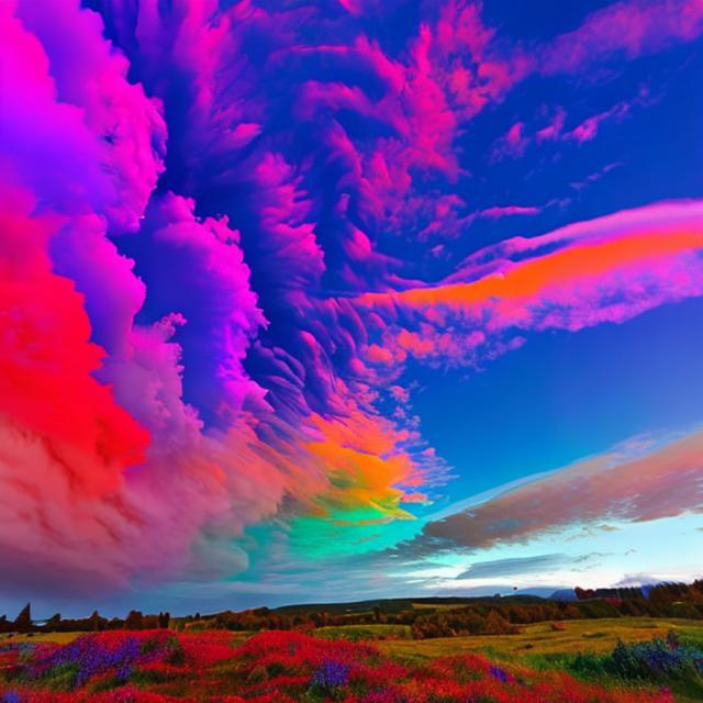 colourful cloud. vivid colours. over colourful lands...