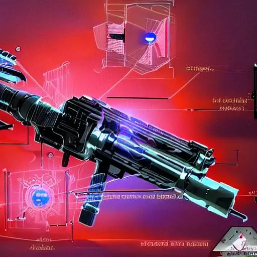 schematic of an advanced, futuristic energy weapon | OpenArt