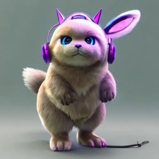 High-quality 3D render neo - cyberpunk very cute hal... | OpenArt