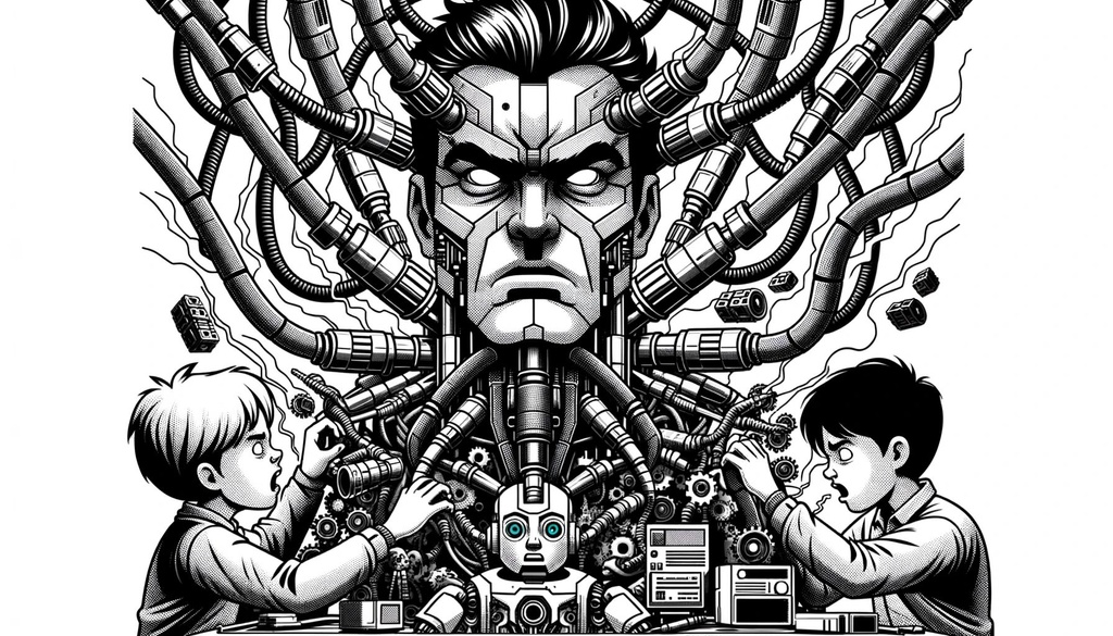 Comic art illustration depicting a person with a pow...