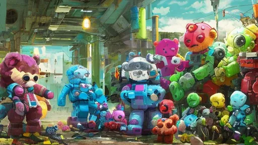 Weird colorful teddy bears, nuclear wasteland, assem... | OpenArt