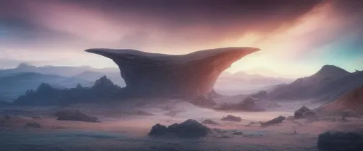 long shot scenic professional photograph of alien pl...