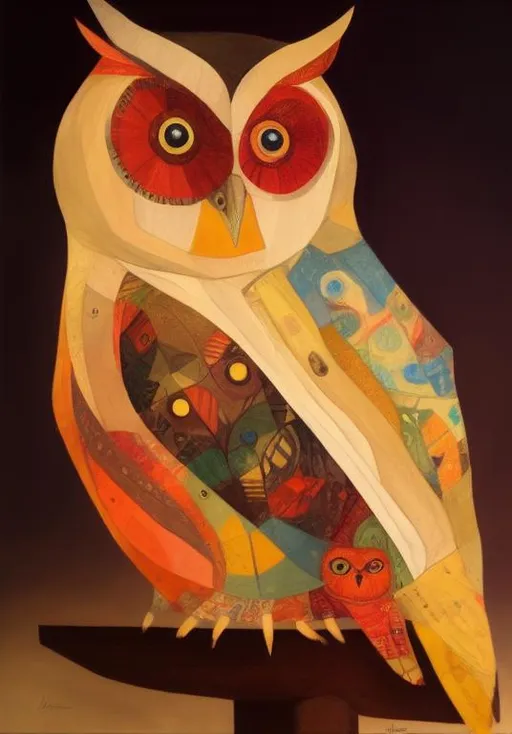 Patchwork owl by Meghan Duncanson, Jennifer Lommers,... | OpenArt