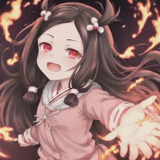 nezuko with fire | OpenArt