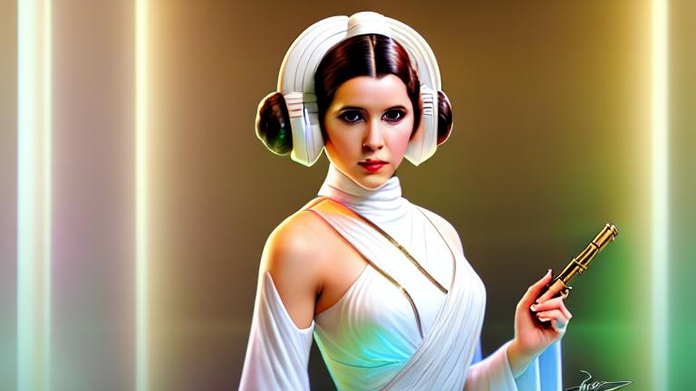 Pretty portrait of beautiful young princess leia, sl...