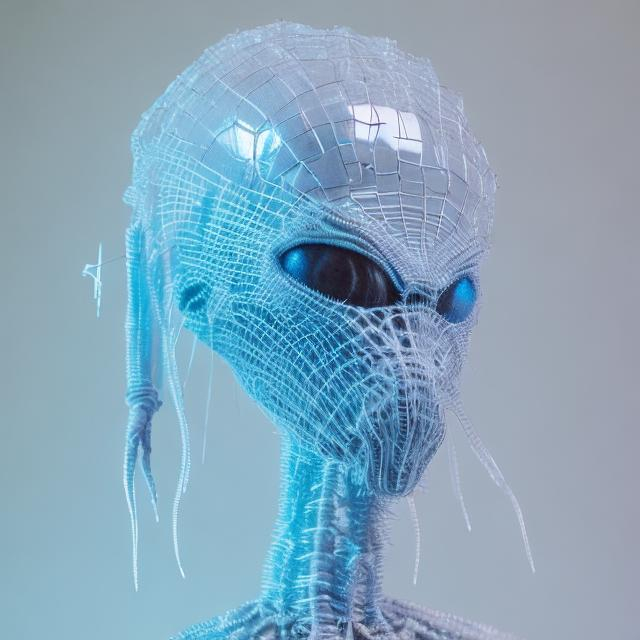 icey wireframe alien
