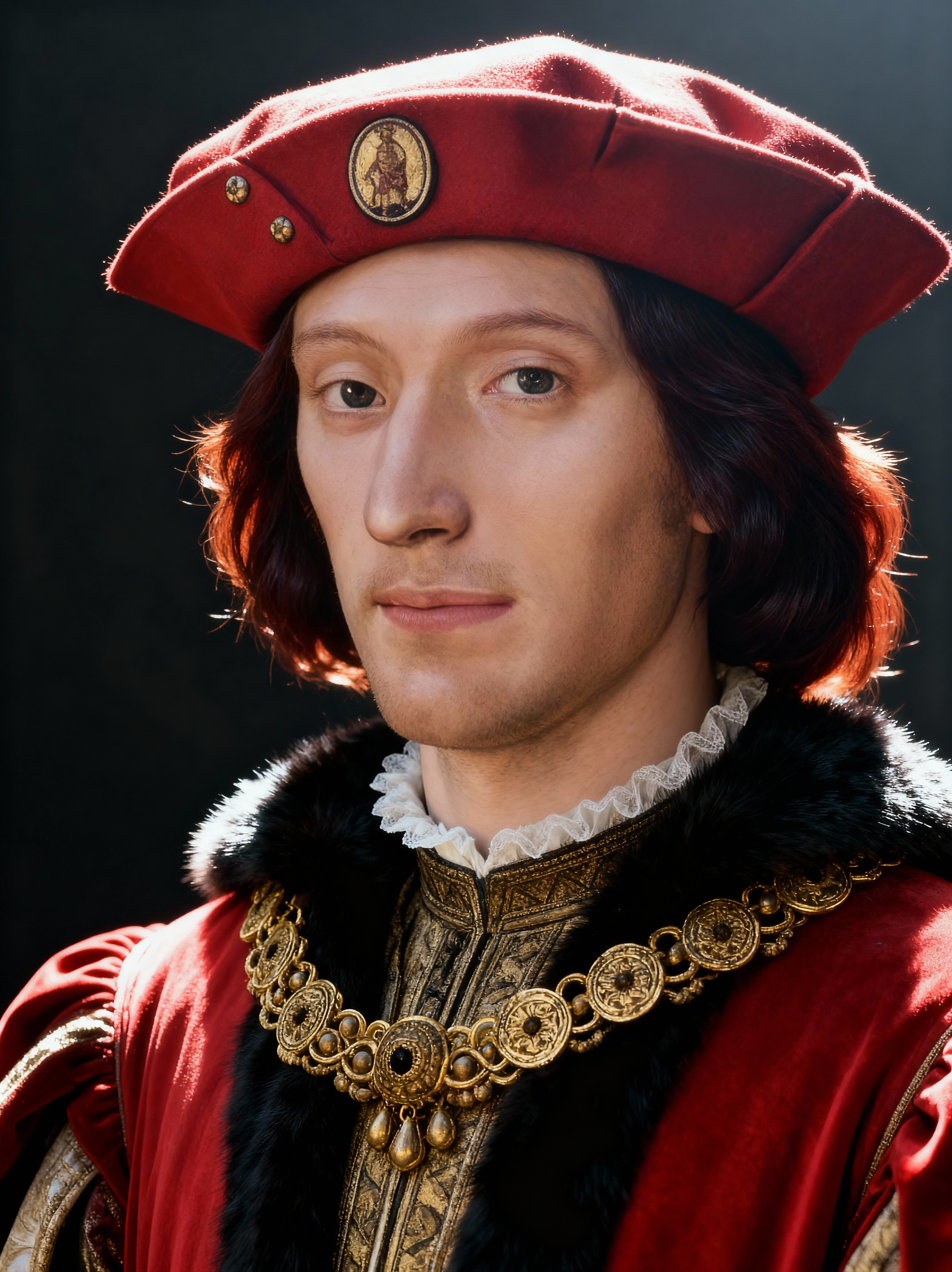 Photo realistic, Tudor man wearing Tudor style cloth...