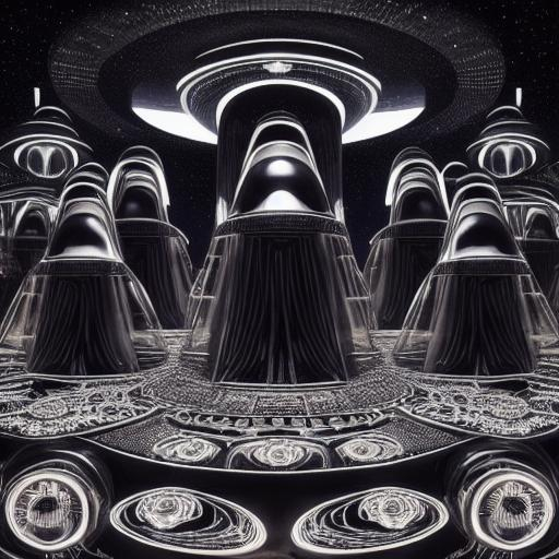 Breathtakingly detailed Image of a UFO death cult me... | OpenArt