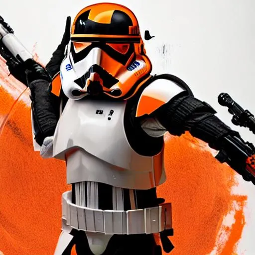 High tech black and red storm trooper helmet with re... | OpenArt