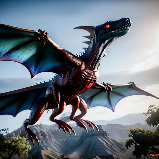 a dragon in a desserted planet hunting a goat | OpenArt