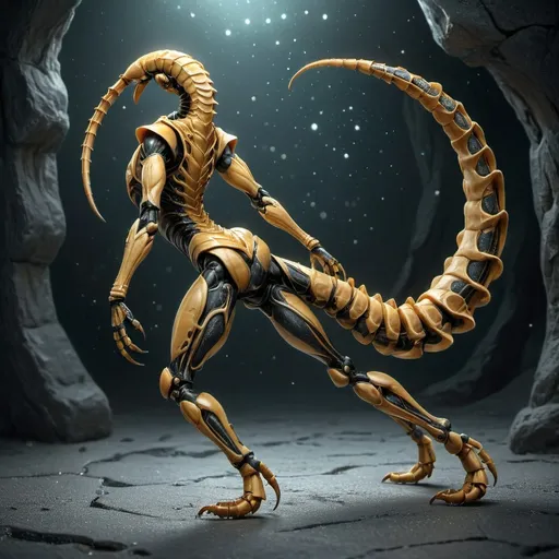 Full-body pose, stunning woman with a scorpion body,...