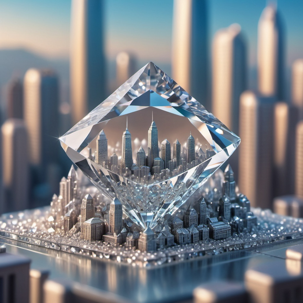 a city with buildings made of precious diamonds, Mik...