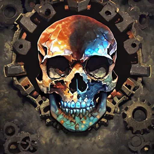 painting of a crystal skull, dark catacomb backgroun... | OpenArt