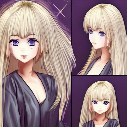 an angel with blonde hair, anime ai