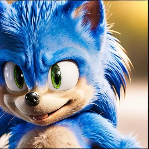 RAW photo, realistic photo of Sonic the Hedgehog, hi...
