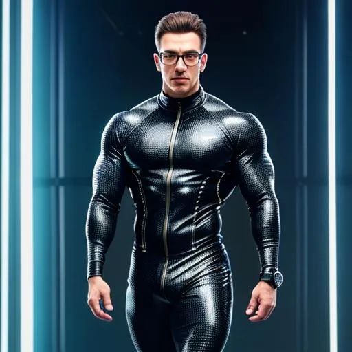 (full body shot) of a Muscular male secret agent and... | OpenArt