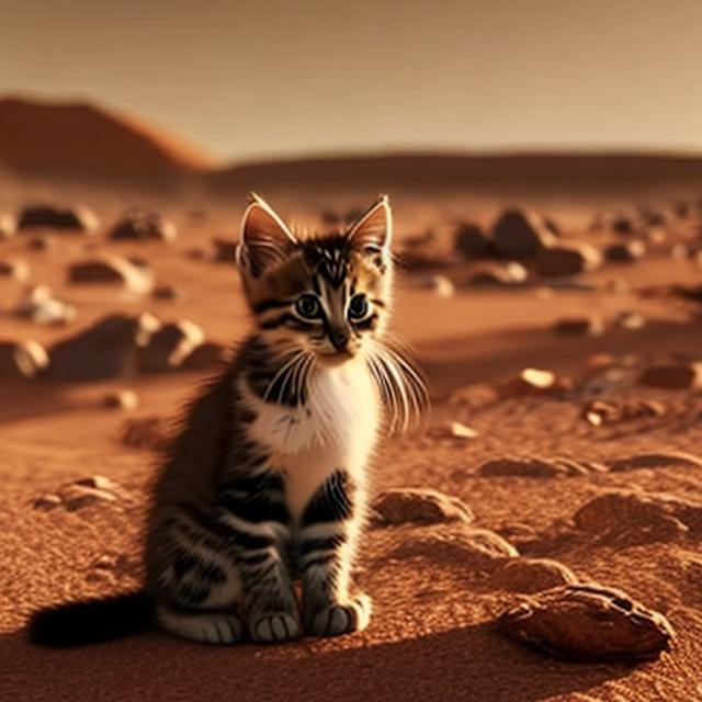 kitten alone on mars | OpenArt
