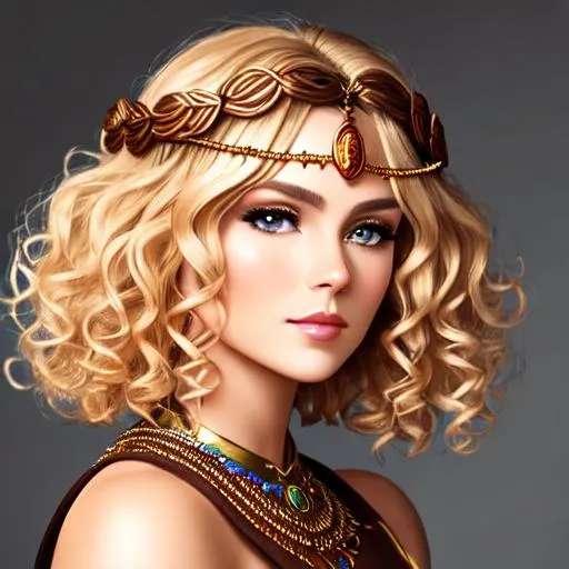 Stone age Fantasy alt tribal primitive woman, profil...