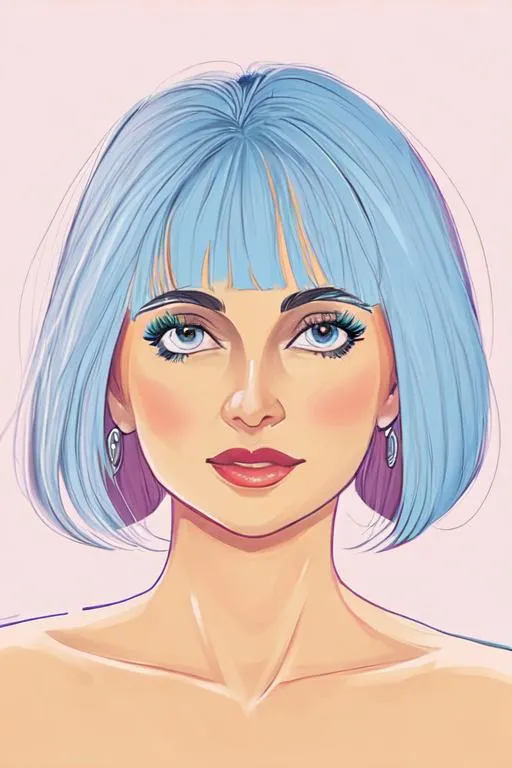 Beautiful woman cartoon portrait