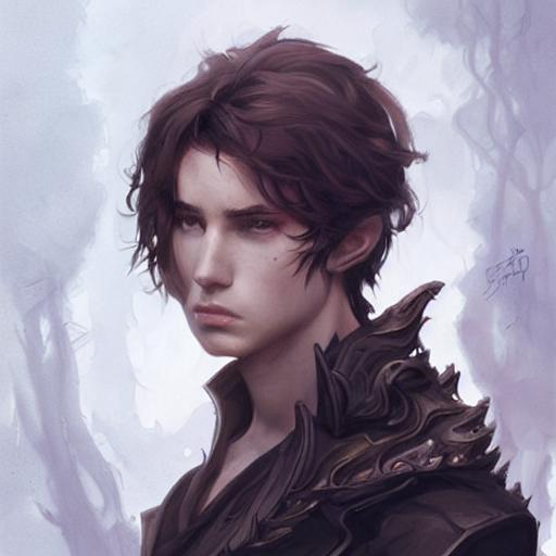 Fae teenage boy, portrait, face, messy shoulder-leng... | OpenArt