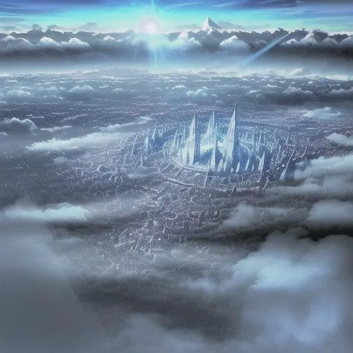 blue protocol landscape, anime landscape, big clouds... | OpenArt