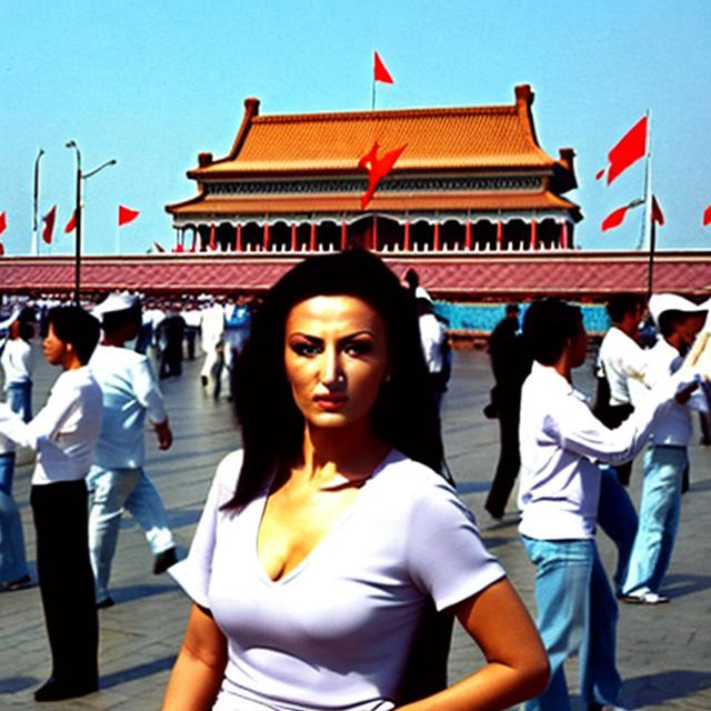 Ceca Raznatovic in tiananmen square