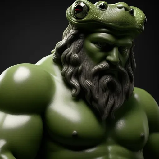 zeus god as green toad, high details, 8k | OpenArt