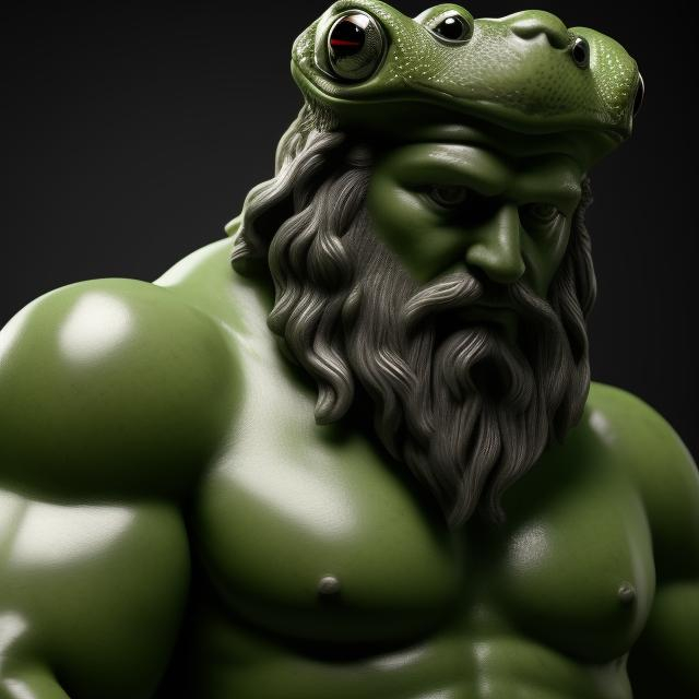 zeus god as green toad, high details, 8k | OpenArt